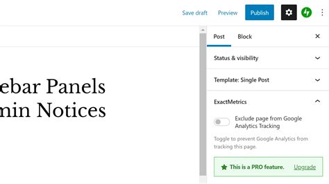 Block Editor Sidebar Panels Are The New Admin Notices Wp Tavern