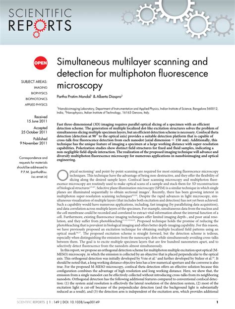 Pdf Simultaneous Multilayer Scanning And Detection For Multiphoton