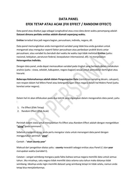 Data Panel Using Stata Pdf