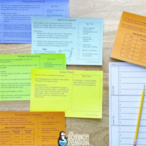 Scientific Method Task Cards Science Experiments Variables