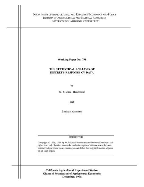 Pdf The Statistical Analysis Of Discrete‐response Cv Data