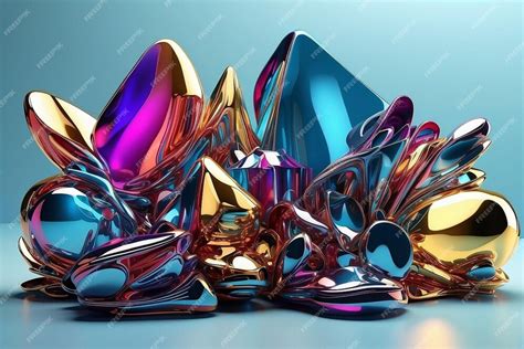Premium Photo Glass Blobs On Pink Background 3d Render Rendering