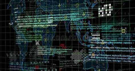 Image Of Digital Data Processing Over World Map Stock Illustration