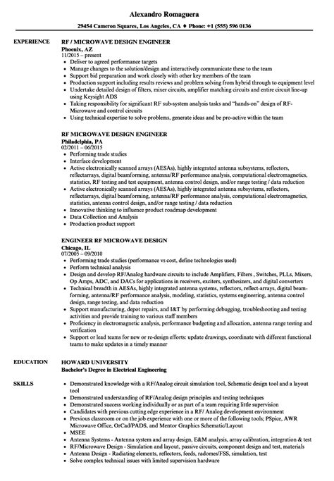 Rf Microwave Design Resume Samples Velvet Jobs