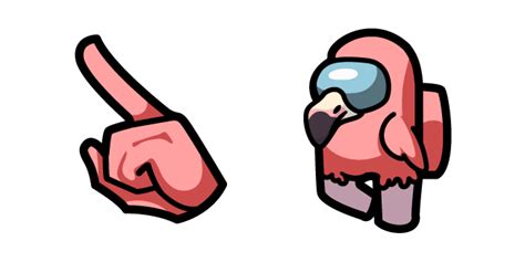 Among Us Pink Flamingo Character Cursor Custom Cursor