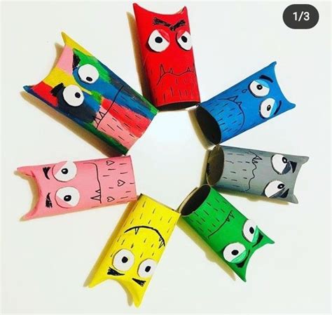 Toilet Paper Roll Color Monster Actividades Sentimientos Monstruo De