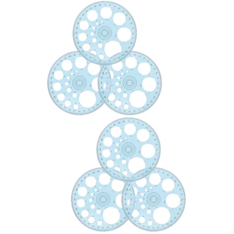 6 Pcs Protractor Multifunction For Geometry Math Ruler Drafting Tool