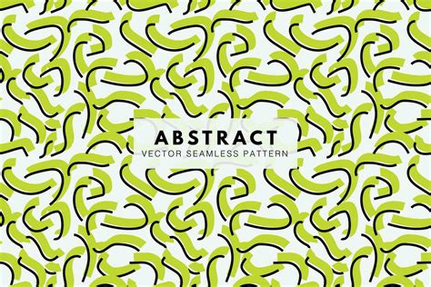 Curvy Green And Black Lines Abstract Seamless Repeating Pattern