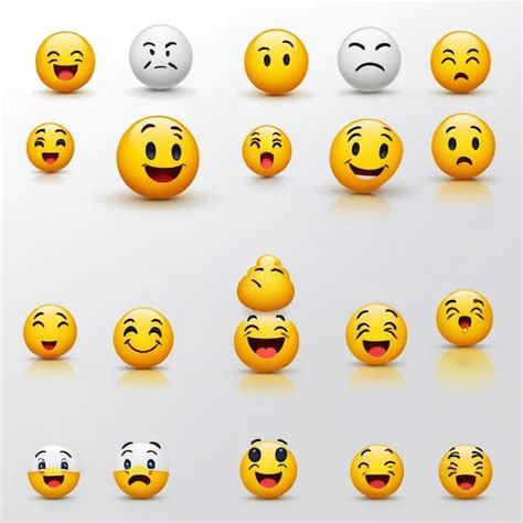 Many Different Faces Of Smiley Faces Are Shown With One That Says Happy