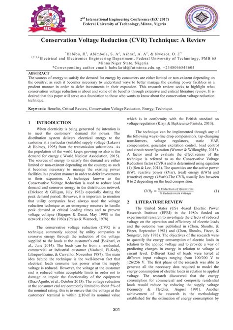 PDF Conservation Voltage Reduction CVR Technique A Review