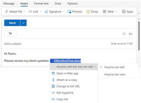 Modify Attachments In Outlook For Web Before Sending Microsoft
