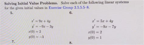 Solved Solving Initial Value Problems. Solve each of the | Chegg.com