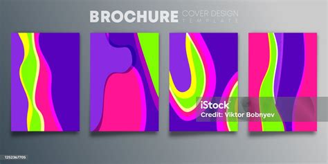 배경 전단지 포스터 브로셔 타이포그래피 또는 기타 인쇄 제품을 위한 다채로운 커버 템플릿 디자인 세트입니다 벡터 일러스트레이션