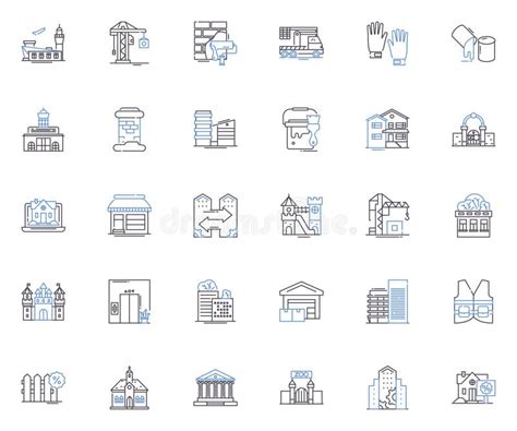 Fabrication Design Line Icons Collection Precision Innovation Creativity Formulation