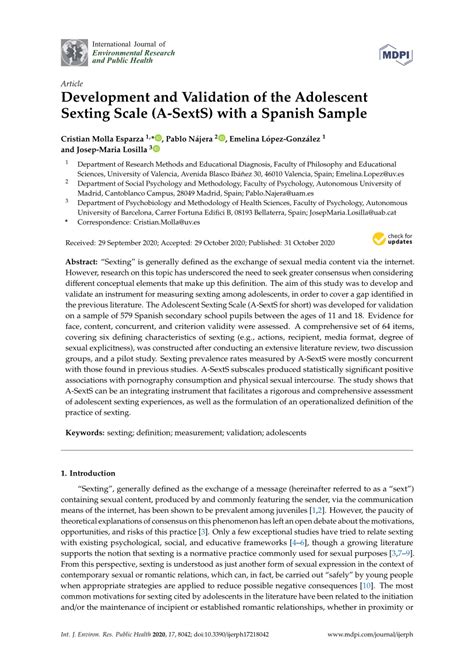 Pdf Development And Validation Of The Adolescent Sexting Scale A