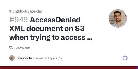 Accessdenied Xml Document On S3 When Trying To Access An Uploaded Photo