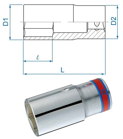Головки торцевые глубокие шестигранные 1/2" дюймовые серии 4235S KING ...