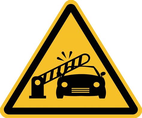 Car Barrier Warning Icon Beware Barrier Closes Automatically Sign