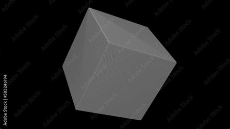 3d Grey Cube Rotates On Black Backdrop White Cube Consists Of