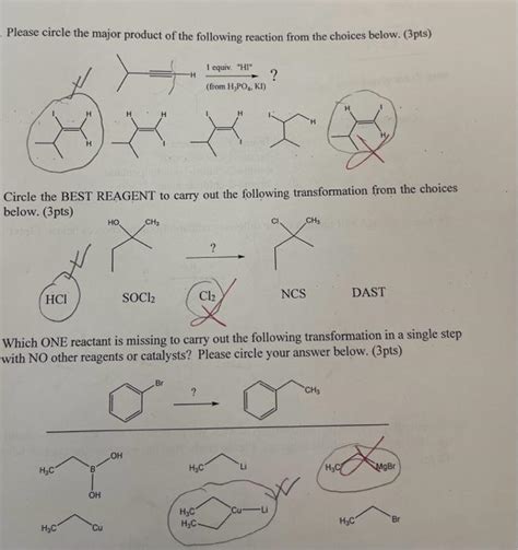 Solved Please Circle The Major Product Of The Following Chegg