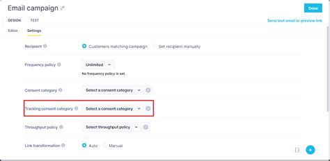 Configuration Of The Tracking Consent Categories