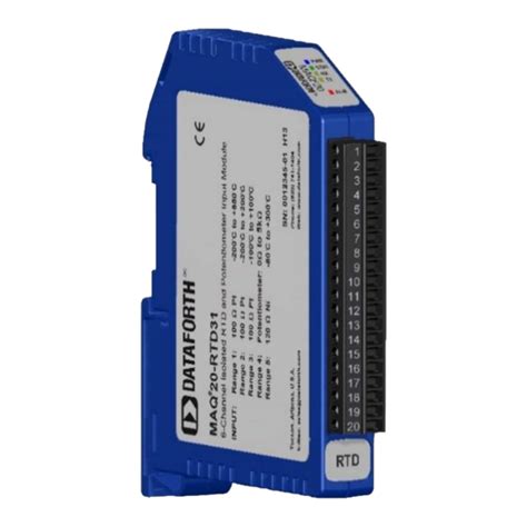 Dataforth Maq20 Rtd31 Analog Input Module Manuals