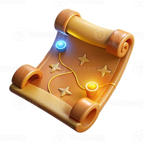 Serene Creative 3d Scroll Map Illustration Premium 56606921 Png