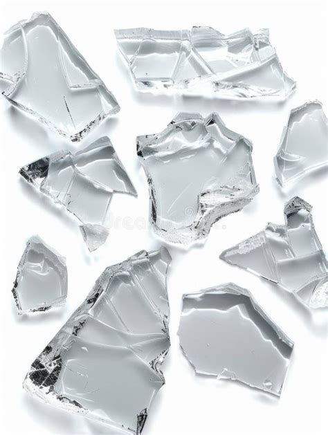 Shattered Glass Pieces Isolated On White Background Stock Image Image