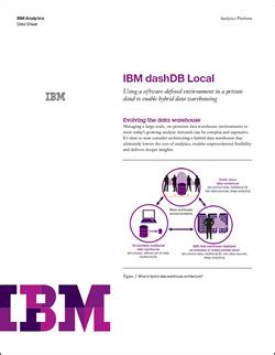 IBM DashDB Local Using A Software Defined Environment In A Private Cloud To Enable Hybrid Data