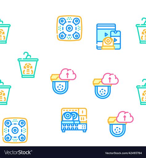 Cctv Camera Security Seamless Pattern Royalty Free Vector