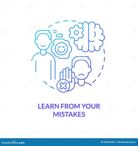 Learn From Mistakes Blue Gradient Concept Icon Stock Vector