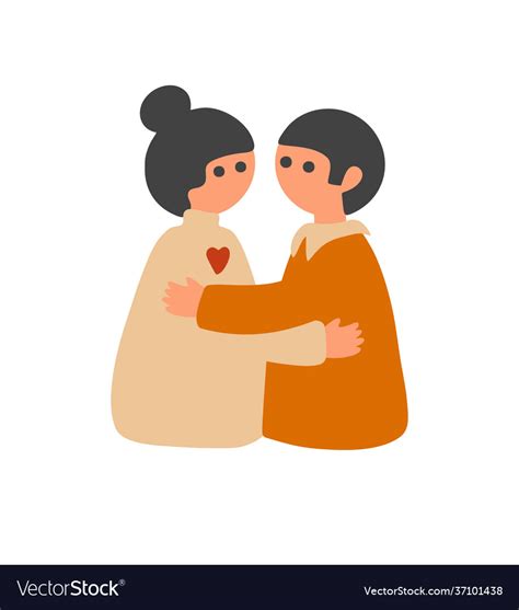2 People Hugging Clipart