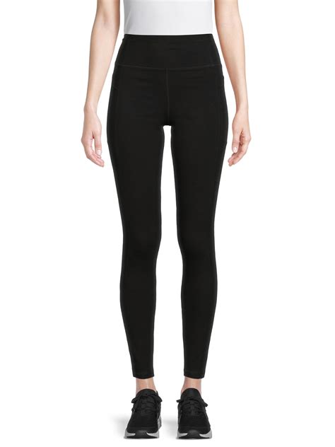 Athletic Works Womens Ankle Leggings With Side Pockets 28 Inch Inseam