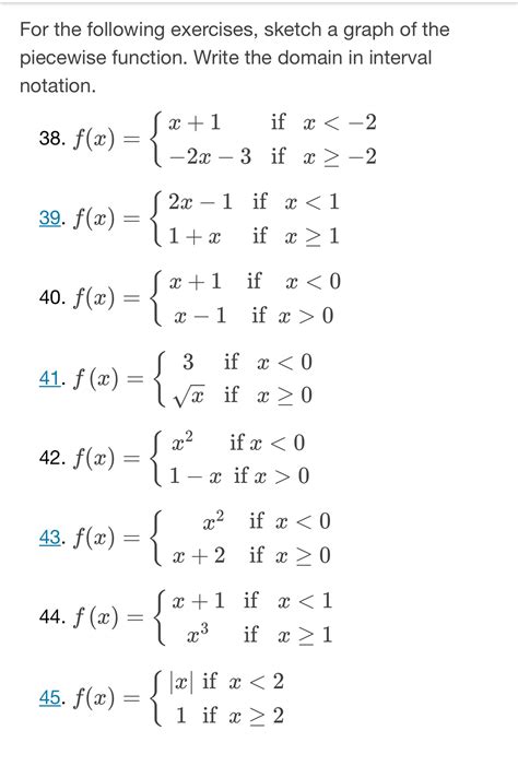 Solved For The Following Exercises Sketch A Graph Of The Piecewise