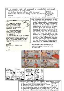 Projectile Motion Problems For Physics By Viveiros Science TPT