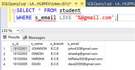 Sql Query To Add Email Validation Using Only One Query Geeksforgeeks