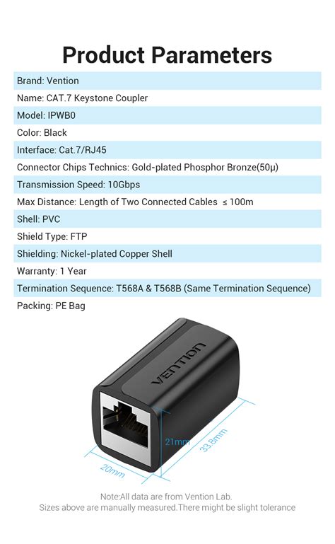 Vention Ethernet Cable Connector Cabel Ethernet Extender Cat6 Cat7