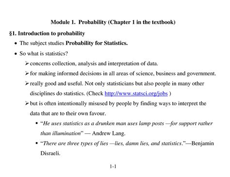 Module Elements Of Probability Module Probability Chapter In The Textbook Studocu