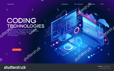 Programming Web Banner Best Programming Languages เวกเตอร์สต็อก ปลอด
