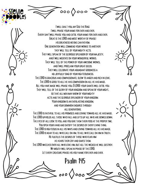 Psalms 141 150 Free Coloring — Stevie Doodles