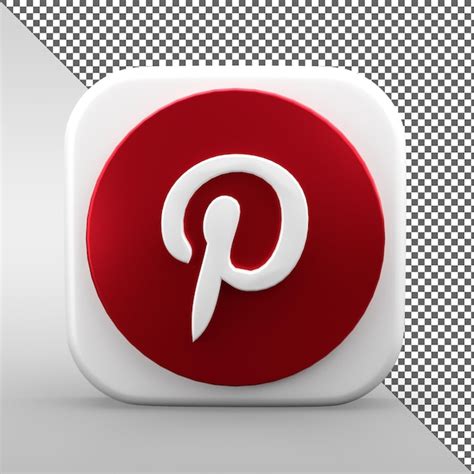Premium PSD Pinterest D Icons Design Isolated