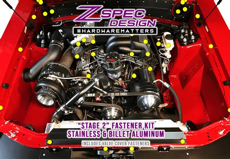 Zspec Stage 2 Fastener Kit Ford Mustang Fox Body Stainless And Billet