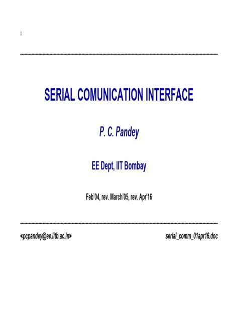 Interfacing Serial Communication Pdf Duplex Telecommunications