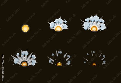 Sprite Sheet For Cartoon Fog Fire Explosion Mobile Flash Game Effect
