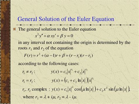 PPT Ch Euler Equations Regular Singular Points PowerPoint Presentation ID