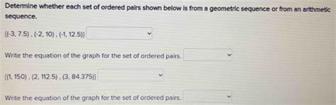 determine whether each set of ordered pairs shown below is from a