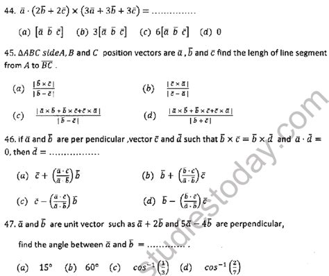 Jee Mathematics Vectors Mcqs Set A With Answers