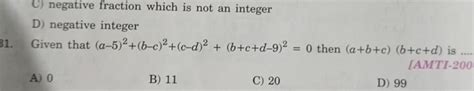 c negative fraction which is not an integer d negative integer given th