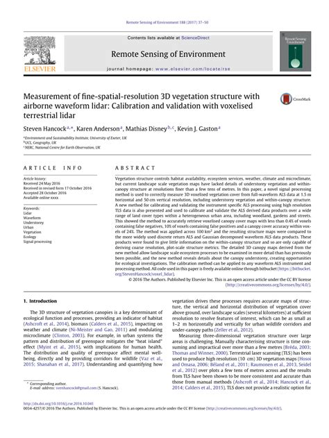 pdf measurement of fine spatial resolution 3d vegetation structure