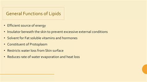 Lipids Structure Classification Functions And Properties Pptx Chemistry Science